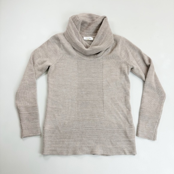 Calvin Klein | Sweaters | Calvin Klein Modernist Sweater Small Cowlneck Ribbed Draped Minimal ...